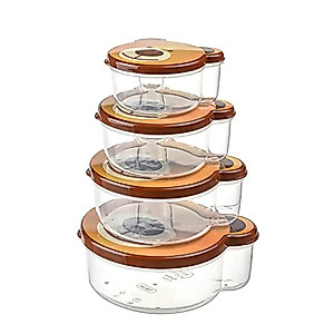 Hobbylife 4 PCS ZOO STORAGE BOX - for Snacks, Baby/Toddler Food/Puree, Condiments, Picnics Food Prep, Lunch, Plastic Food Storage Containers (Bear)