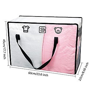 BOMOOMOO 3 Pcs Soft Folding Space Saving Storage Organization Bags for Garment, Bedding, Good Store Container for College Dorm, Bedroom, Apartment, Travelling, RV travel etc..