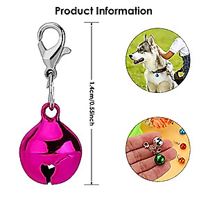 Molain 10 Pcs Cat Dog Collar Bells, Jingle Bell for Cat Collar,Dog Collar Charms,Colourful Pet Small Bells with Clasps Collar Accessories,Festival Party DIY Crafts Decoration