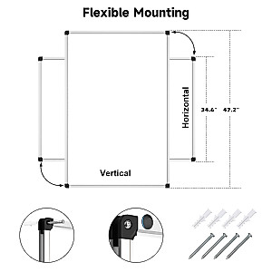 XBoard Magnetic Whiteboard 48 x 36, White Board 4 x 3, Dry Erase Board with Detachable Marker Tray