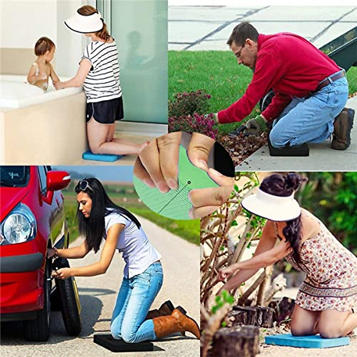 YWSHF 2 PCS Garden Kneeling Pad,Knee Mat Waterproof Foam Knee Pads for Gardening,Cleaning,Baby Bath,Yoga,Praying and Exercise 15.745'' x 7.09'' x 0.79''