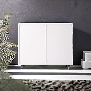 Ergode Contemporary Art & Crafts Storage Cart, White Finish, 4 Easy-Glide Drawers, 2 Lower Cabinets, 6 Wheels with 2 Locking, 15.98" D x 32.13" W x 26.3" H