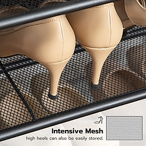 HOOBRO Shoe Rack, 5-Tier Shoe Storage Unit Flat & Slant Adjustable Shoe Organizer Shelf for 20 Pairs, Durable and Stable, for Entryway, Hallway, Closet, Dorm Room, Industrial, Rustic Brown BF101XJ01