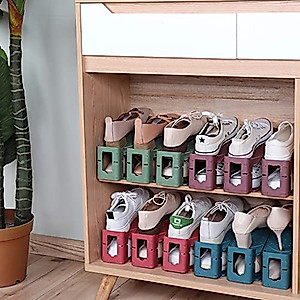 LUVADU ZCX Shoe Slots Organizer 2 PCS Space Saver Shoe Stacker Storage Adjustable Double Deck Rack,Shoe Hanger for Home Shoe Racks (Color : A)