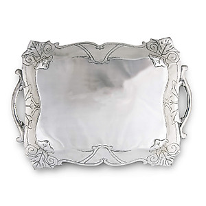 Arthur Court Designs Aluminum Fleur-De-Lis Rectangle 19 inch x 13.5 inch