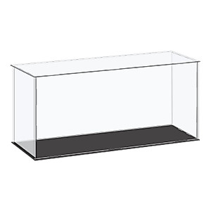 MECCANIXITY Acrylic Display Case Plastic Box Cube Storage Box Clear Small Assemble Dustproof Showcase 14.1x4.3x6.1 Inch for Collectibles Items