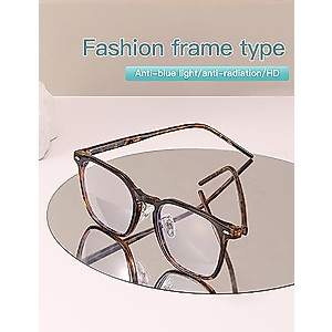 Baililai Blue Light Blocking Glasses - Lightweight Eyeglasses with Blue Ray Filtering for Computer Gaming (17131) (tortoiseshell-C7)