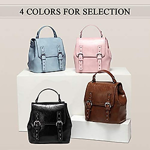 VASCHY Mini Backpack Purse, 2 Ways to Carry Cute Small Backpack for Women and Girls with Detachable Straps Black