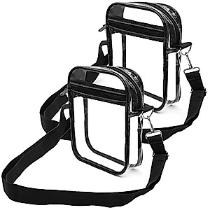 Youngever Clear Cross Body Messenger Bag, Small Clear Bag, Heavy Duty (2 Pack)