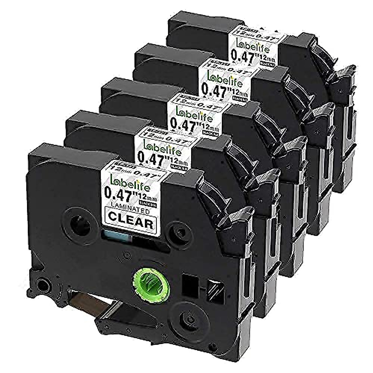 Compatible Label Tape Replacement for Brother Ptouch TZe-231 Black on White Label Tape Bundle with Replace TZe-131 Black on Clear Label Tapes, 0.47" x 26.2', (Total 11-Pack)