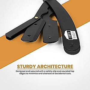 Utopia Care Professional Barber Straight Edge Razor Safety with 100-Pack Derby Blades - 100 Percent Stainless Steel (Black)
