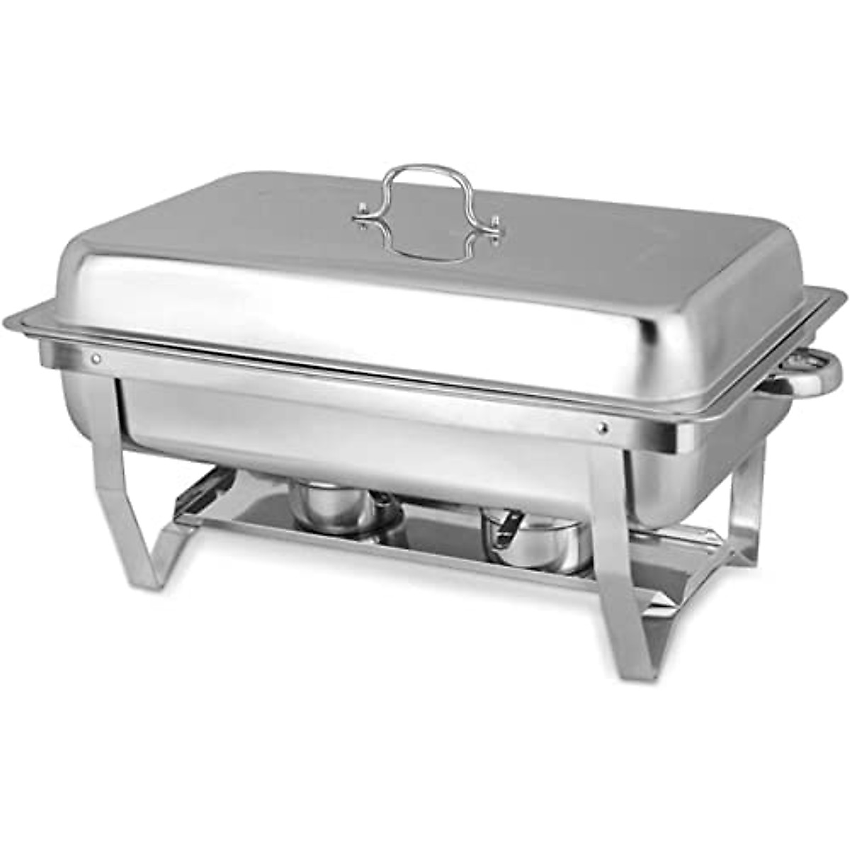 Stainless Steel Food Warmer Buffet Dish Catering Pan, Buffet Heater Stainless Steel Chafing Dish with Food Pans Fuel Holders, for Catering Buffet (Three Grid) (Single Grid)