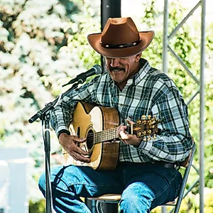 Hiceeden 4 Pack Brown Cowboy Hat for Men & Women, Retro Western Hat Felt Cowgirl Hat for Adults, Wide Brim Cowboy Hat with Chin Strap and Rivet Decor for Western Party