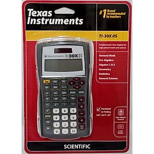 Texas Instruments TI-30X IIS 2-Line Scientific Calculator, Grey