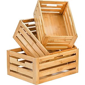 Youeon Bamboo Nesting Crates