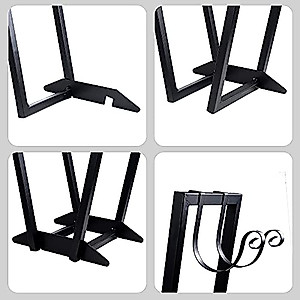 JUNSHUO Firewood Rack Indoor (22Inch/V-Shape) Outdoor Fireplace Firewood Holder with Side Kindling Rack，Assemblable Log Rack Wood Holder