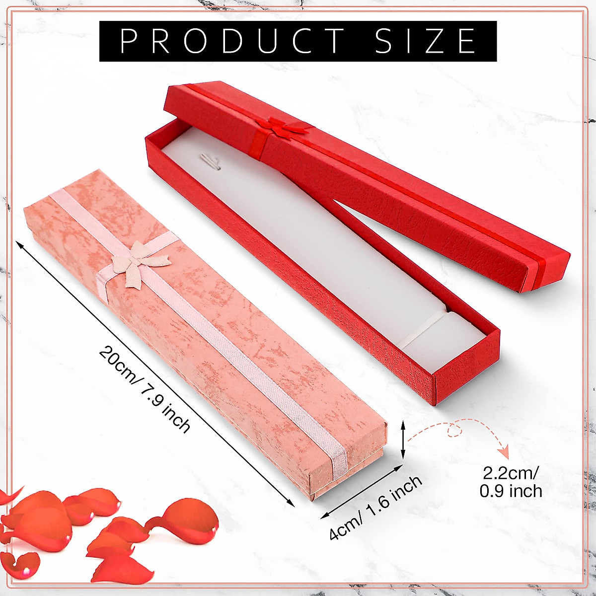 Kenning 36 Pcs Jewelry Gift Boxes Set, Cardboard Necklace Boxes Gift Cases Bracelet Storage Case for Wedding Birthday Anniversary, 7.9 x1.6 x 0.9 inch