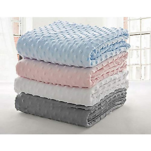 American Baby Company Heavenly Soft Chenille Minky Dot Receiving Blanket, Pink, 30" x 40", for Boys and Girls