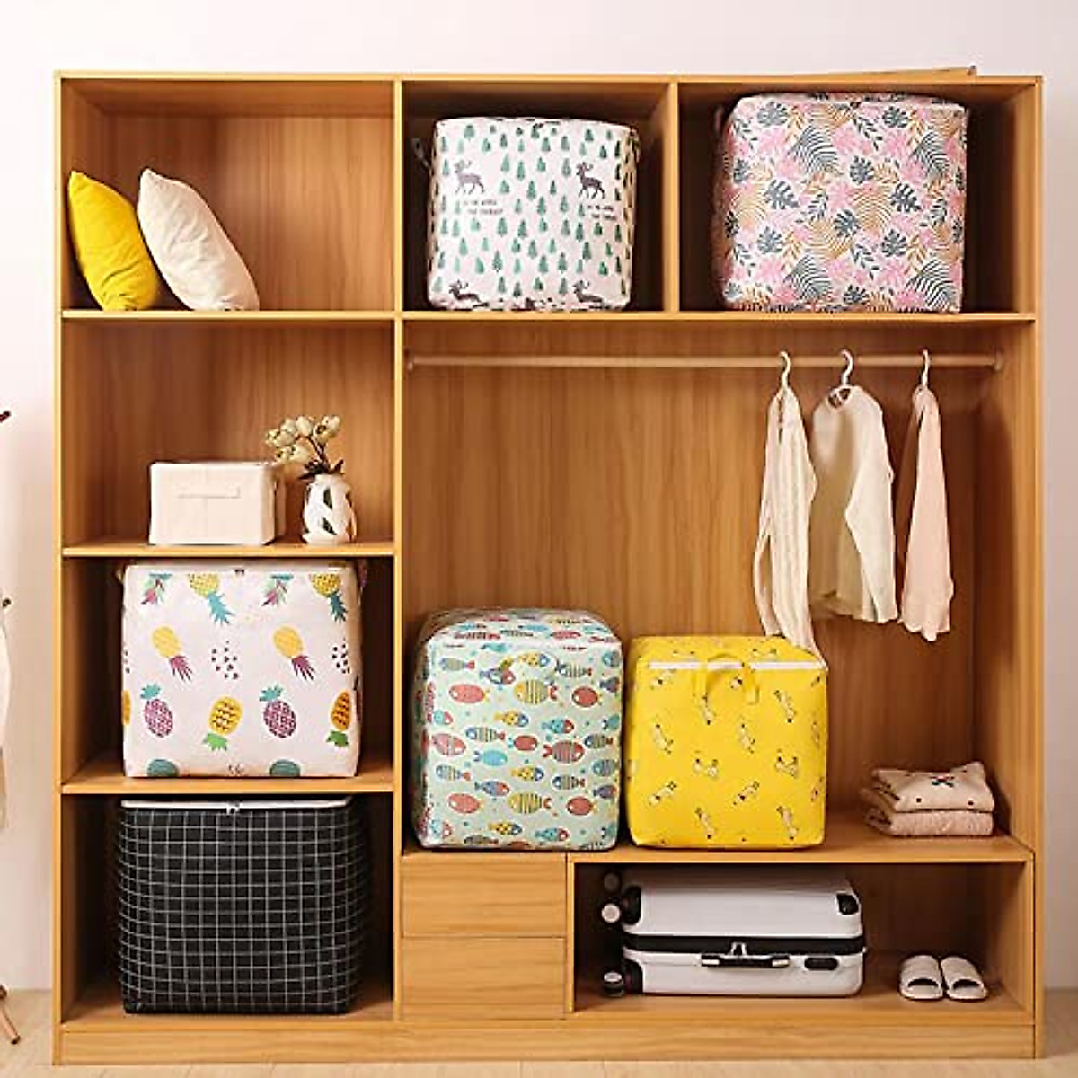TUNKENCE Storage Bag Wardrobe Storage Bag Sweater Clothes Storage Container Clothing Storage Box Foldable Closet Storage Storage Bins