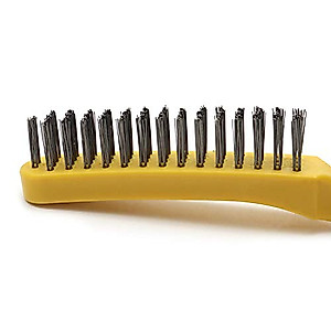 Wire Scratch Brush 2 Set, Heavy Duty Stainless Steel 11 Inch with Plastic Handle Descaling Welding Dust Bending Hand Tool, Teel Brush Rust Remover for Metal by MAXMAN