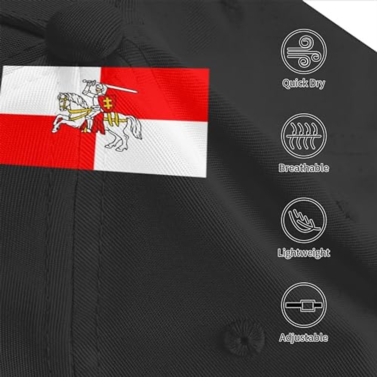 KOSPOGO Flag of Poles in Lithuania Baseball Cap Men's and Women's Baseball Hat Adjustable Casual Outdoor Breathable Caps Truck Driver Hat Dad Cap Black