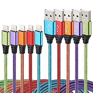Aurnoet iPhone Charger 5Pack 10FT Lightning Cable Nylon Braided USB Cables Fast Charging Apple MFi Certified Compatible with iPhone 14/13 mini/14/13/12/11 Pro MAX/XR/XS/8/7/Plus/6S/SE/iPad