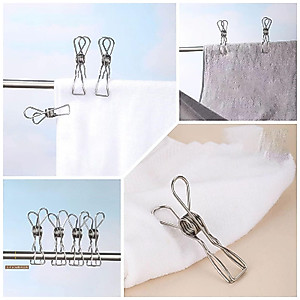 Small Chip Clips, 40 Pcs 1.7 Inch Stainless Steel High Elasticity Good Persistence for Clothespins, Paper Clips, Food Bag Clips, Clothes Pins (40)