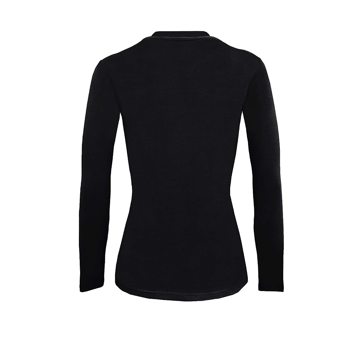 Natural Uniforms Women's Under Scrub Tee Crew Neck Long Sleeve T-Shirt (Black, X-Large)