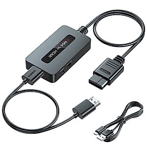 N64 to HDMI Converter, Supports 4 : 3/16 : 9 Ratio Switch, HDMI Cable for N64, Nintendo64 to HDMI Converter Cable Compatible with Nintendo 64/ Super SNES/NGC
