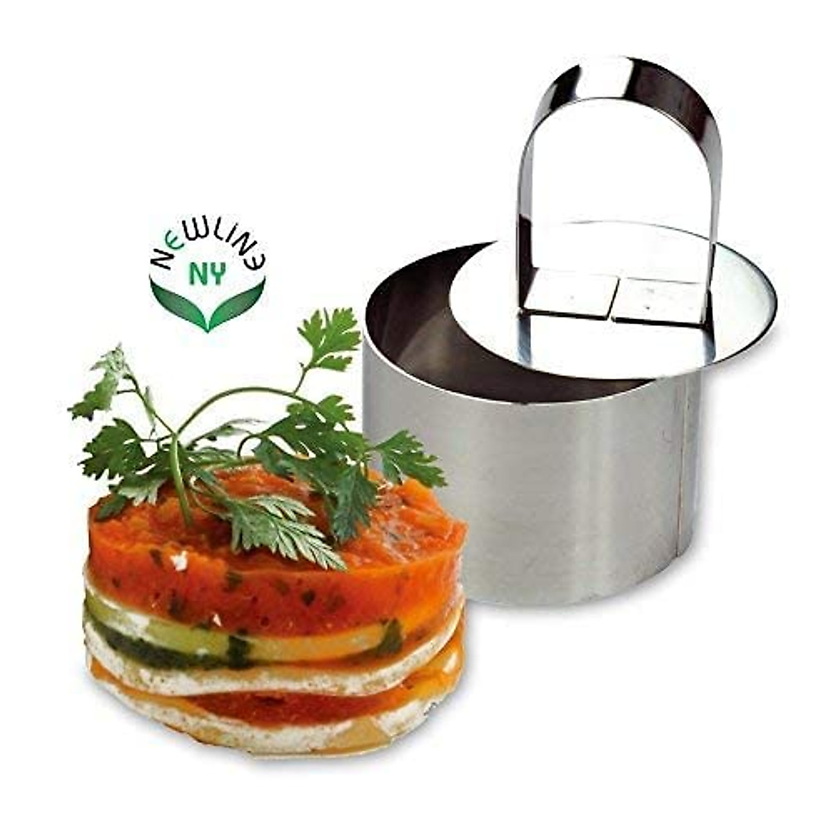 NewlineNY Stainless Steel Dessert Rings (12 Pcs) Round Square Rectangular Appetizers Molded Salads, Cakes Mousse Molding Layering Cake Cutter