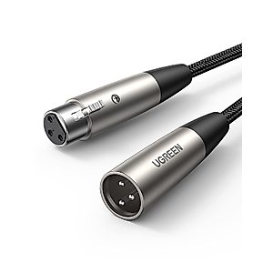 UGREEN XLR Cable, 3FT Microphone Cable Nylon Braided XLR Male to Female Zinc Alloy Wire Compatible with Shure SM Microphone Speaker Mixer Amplifier Audio Device