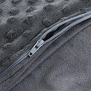 WENERSI Weighted Blanket with Duvet Cover,Cooling Weighted Blanket for Adults/Kids,Heavy Blanket with Machine Washable Soft Microfiber Cover(Dark Grey,60''x80'' 25lbs)