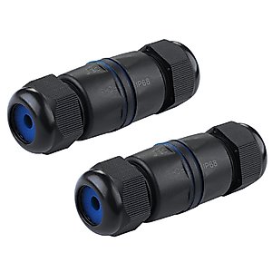 Tedgetal Waterproof RJ45 Connector 2 Pack IP68 Cat6/Cat5E/Cat5 Coupler Shielded for Outdoor Ethernet LAN Cable Extender Female to Female