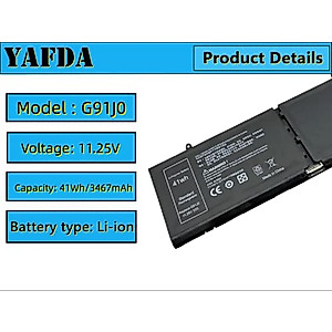 Yafda G91J0 New Laptop Battery Replacement for Dell Inspiron 3510 3511 3515 5310 5410 5418 5510 5515 5518 5625 5630 5635 Latitude 3320 3330 3420 3520 Vostro 3515 3525 5620 5625 V6W33 TN70C G91JO