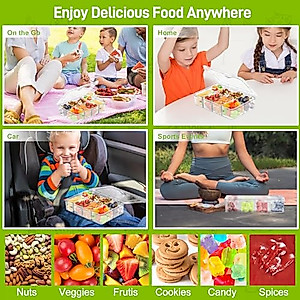 Snack Box Container, 2 Pcs Snackle Tray Adjustable 8 Compartments Divided Reusable Meal Prep Food Storage Containers Portable Snack Platters for School, Work, Travel, Picnics, Candy Organizer