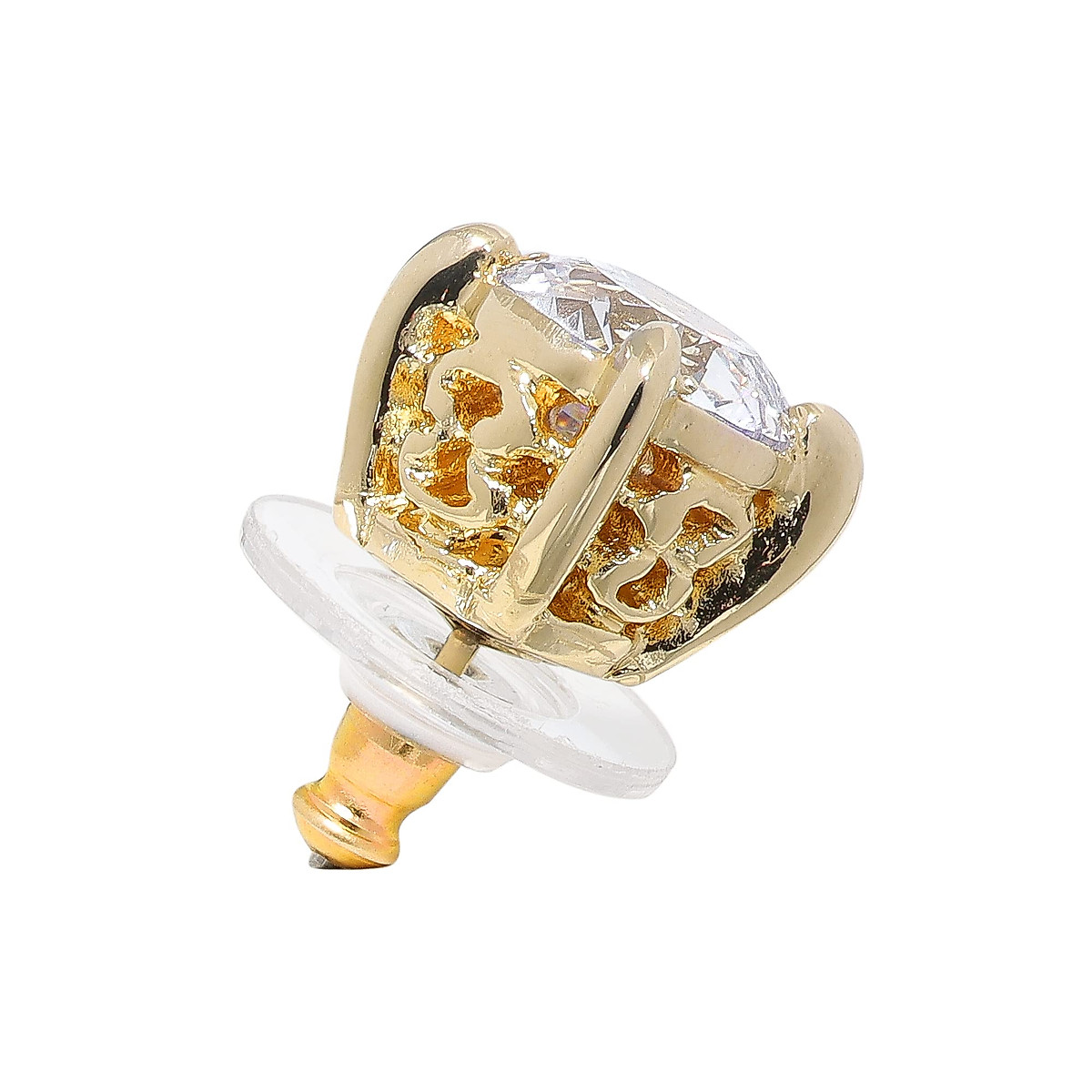 John Medeiros Diamante 4 Carat Stud Earrings Gold, Hypoallergenic Aesthetic Earrings Perfect as Gifts For Women, Cubic Zirconia Earrings Studs Ideal for Date Night, rhodium and gold, Cubic Zirconia