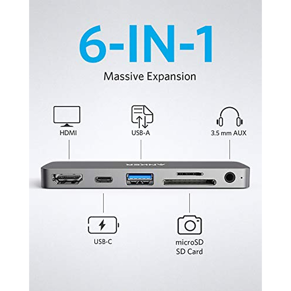 Anker USB C Hub for iPad Pro, PowerExpand Direct 6-in-1 Adapter, with 60W Power Delivery, 4K HDMI, Audio, USB 3.0, SD and microSD Card Reader (Not Compatible with iPad Pro and iPad Mini 2021)