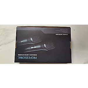 FerBuee Wireless Microphone Dual Professional Cordless Dynamic Mic Handheld Microphone System for Amplifier, PA System, Karaoke, Meeting, Party, Church, DJ, Wedding, 100ft