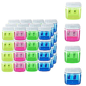 Gutyble 48 Pcs Manual Pencil Sharpeners with Lid, for School,Office and Home
