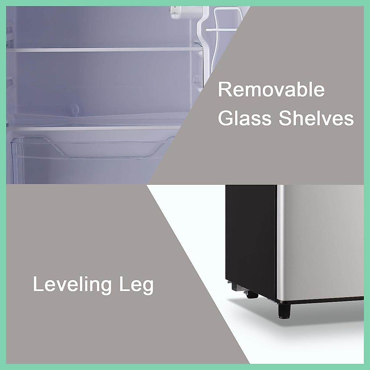 WANAI Compact Refrigerator 3.5 Cu.ft Mini Fridge with Freezer, Small Refrigerator with 7 TEMP Modes, Energy Saving, Low Noise for Bedroom, Dorm, Office, Apartment, Sliver