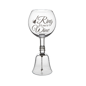 BigMouth Inc. Ring for More Wine Glass, Novelty Bell Wine Glass