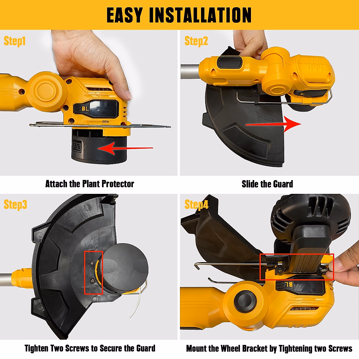 Cordless String Trimmer & Edger for Dewalt 20V Max Battery, Mellif Electric Weed Eater Brushless Weed Wacker w/ 10.2’’ Blade & Auto Line Feed & Safety Lock & Telescopic Shaft (Battery NOT Included)