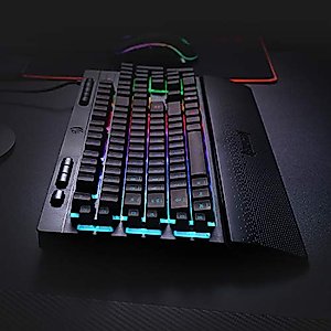 Redragon K512 Shiva RGB Backlit Membrane Gaming Keyboard with Multimedia Keys, Quiet Mechanical Feeling Keyboard, 6 Extra On-Board Macro Keys, Dedicated Media Control, Detachable Wrist Rest