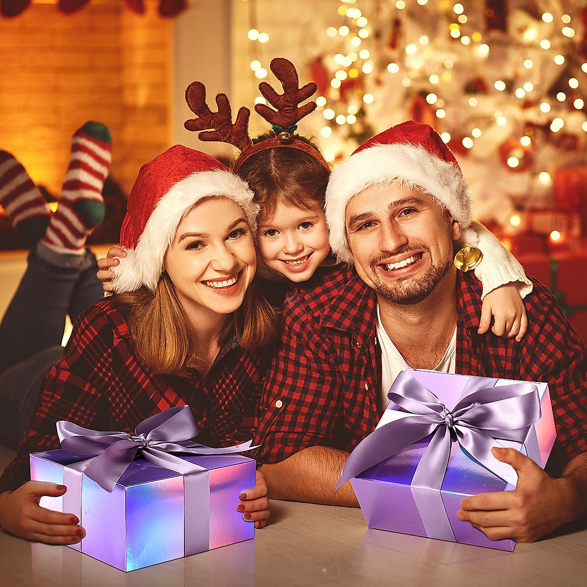 SHANSVYE Gift Boxes, Gift Boxes with Lids,8X8X4 Inches, Bridesmaid Proposal Boxes,Gift Boxes for Presents, Birthday, Gift Boxes Bulks for Wedding,Graduation, Party Favor box (10, Gradient purple)