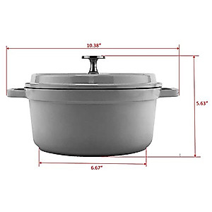 GET Heiss CA-011-G/BK Cast Aluminum Dutch Oven, 2.5 Quart, Round, Green