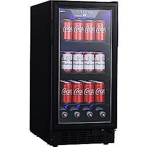 EdgeStar BBR901BL 15 Inch Wide 80 Can Built-In Beverage Center with Slim Design