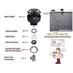 Zamazingoo Glass Rinser for Kitchen Sink, 2023 Newest Black Kitchen Faucet, Quick Cup Washer, High Pressure Cup Cleaner, Baby Bottle Washer for Home/Bar/Cafe/Restaurant, Matte Black