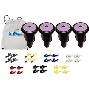Rain Bird Maxi-Paw 2045ANP Non-Potable Impact Rotor Sprinkler - 4 Pack in a Sack by IrriFix - Includes 7 Different Nozzles for Each Head