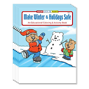 ZOCO - Make Winters & Holidays Safe - Coloring Books (25 Bulk Pack, Without Crayons) - Stocking Stuffers, Toys, Holiday, Christmas Party Favors, Puzzles, Word Search, Activities for Kids