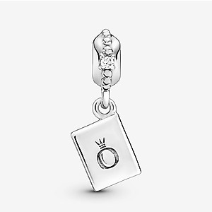 PANDORA Jewelry Passport Travel Dangle Cubic Zirconia Charm in Sterling Silver